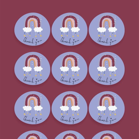 ADOSEOFDETAIL | Office | 8 Md Boho Rainbow Ty Stickers Purple | Poshmark
